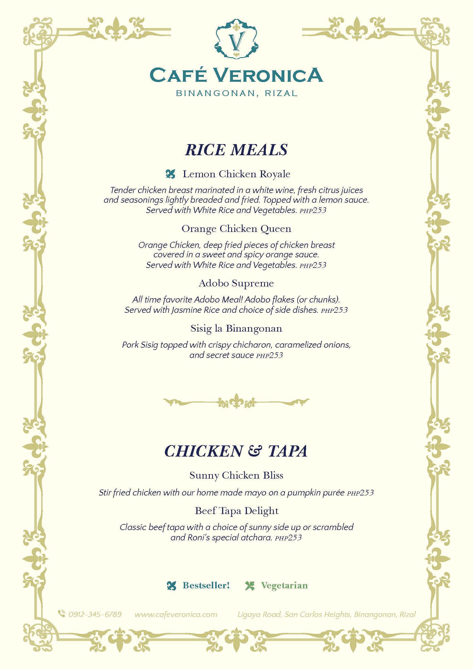 Menu - Café VeronicA